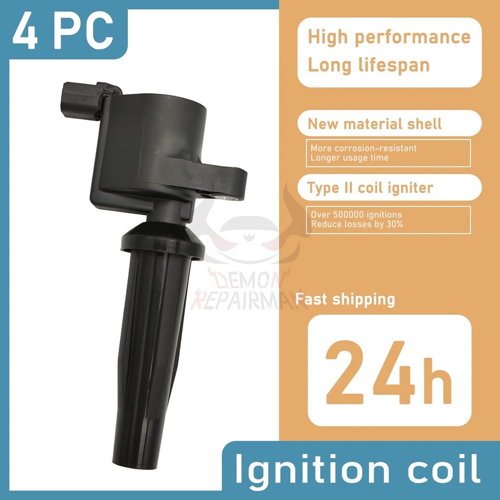 4pcs คอยล์จุดระเบิด Fit สําหรับ 2.0L 2.3L 4M5G-12A366-BA 4M5Z-12029-B ...