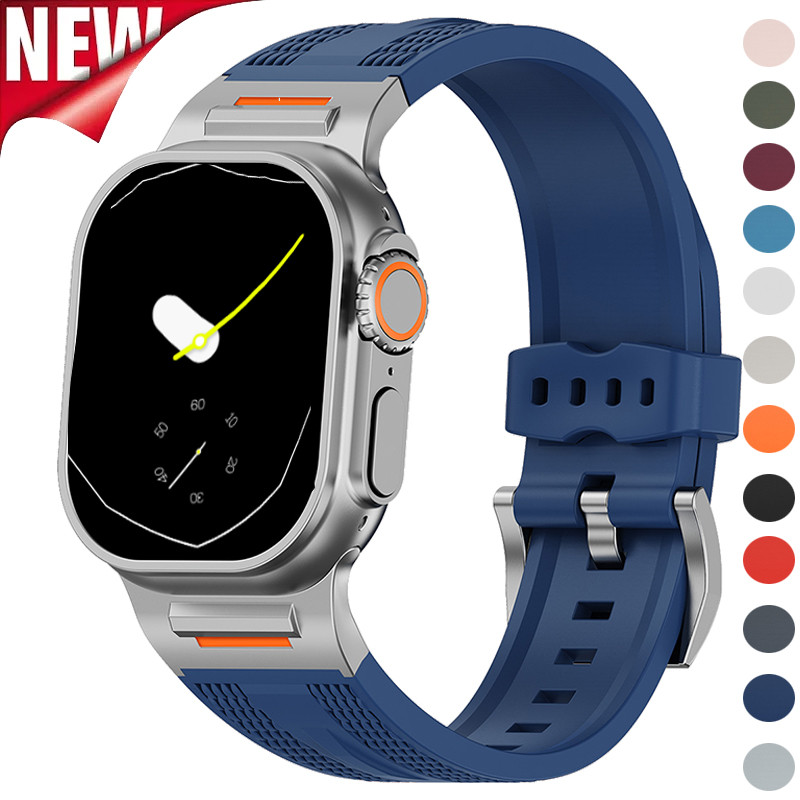 สายซิลิโคน ใช้ได้กับ แอปเปิล ดู 10 46 มม. 49 มม. 45 มม. 44 มม. 42 มม. ...