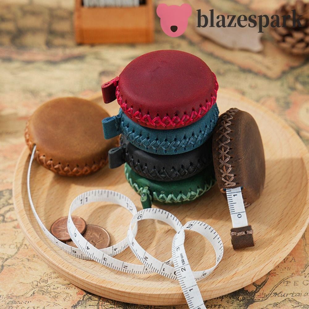 Blazespark เทปวัดหนัง, Handmade Vintage ม้วนเทปวัด,มินิแบบพกพา Retractable Cowhide หนัง ...