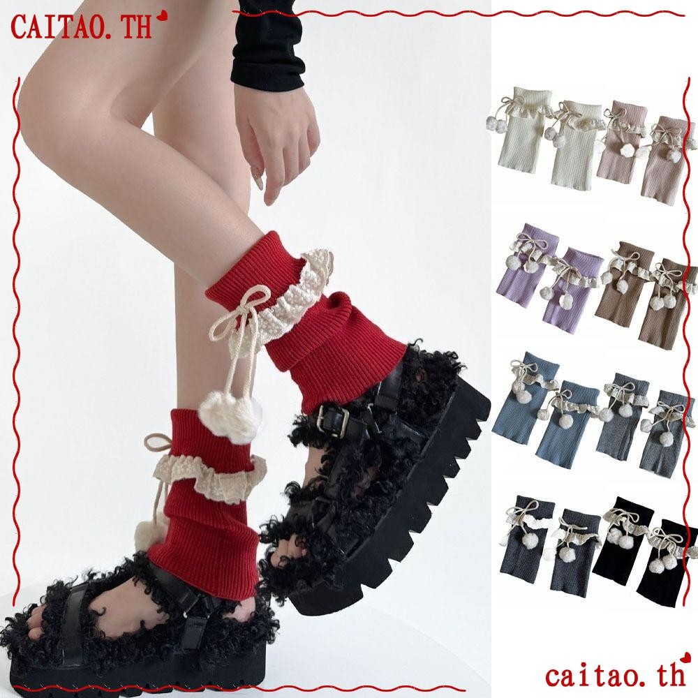 ฝาครอบขา CITAO, บุคลิกภาพ JK Lolita ถักขาอุ่น, Y2K อินเทรนด์ Sweet Cool ฝาครอบเท้าฤดูหนาว ...