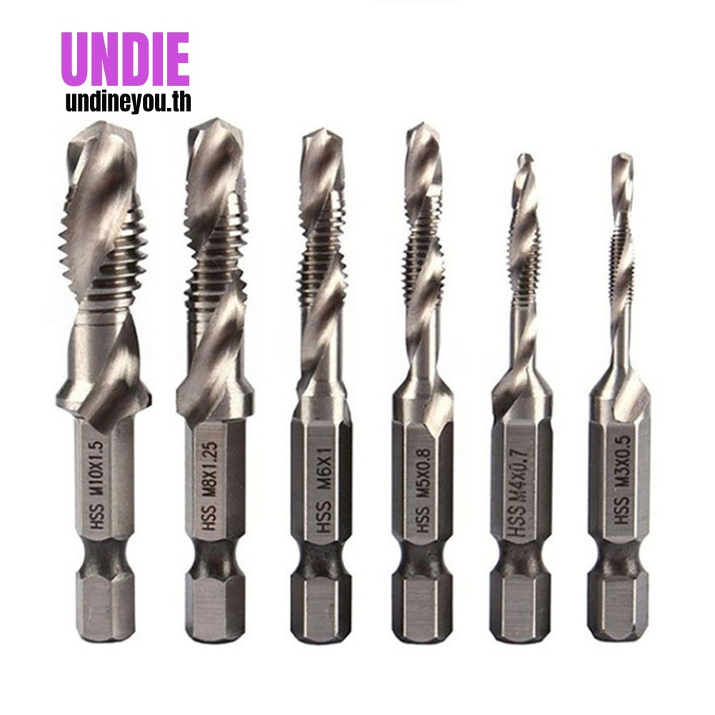 ⭐UNDIE⭐1PC เจาะ Bit Hex Shank HSS เกลียวสกรูเครื่อง Compound Tap M3-M10 | Shopee Thailand