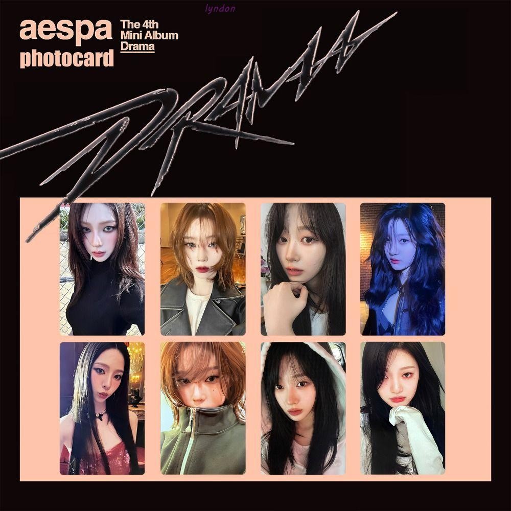 LYNDON 4/8Pcs Idol Singer Photocard,อัลบั้มใหม่ "DRAMA" KARINA Aespa ...