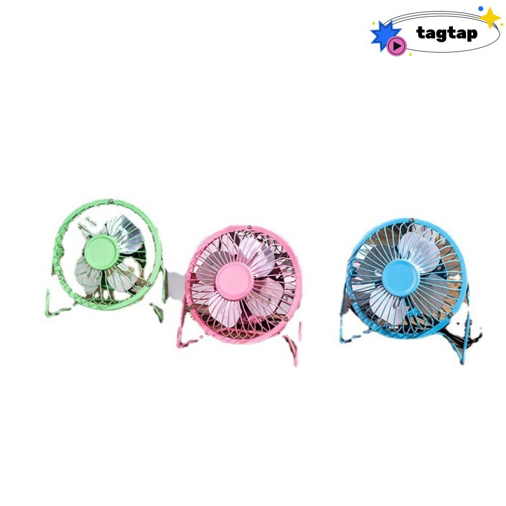 TAGTAP พัดลม USB ขนาดเล็ก, พัดลมตั้งโต๊ะ USB-Powered ขนาด 4 นิ้ว, Ferroalloy แบบพกพาหมุนได้ 360 ...