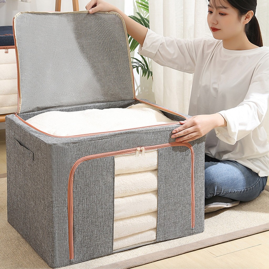 กล่องเก็บผ้า Oxford หนาขนาดใหญ่พิเศษผ้านวมพับได้เสื้อผ้ากางเกง ...