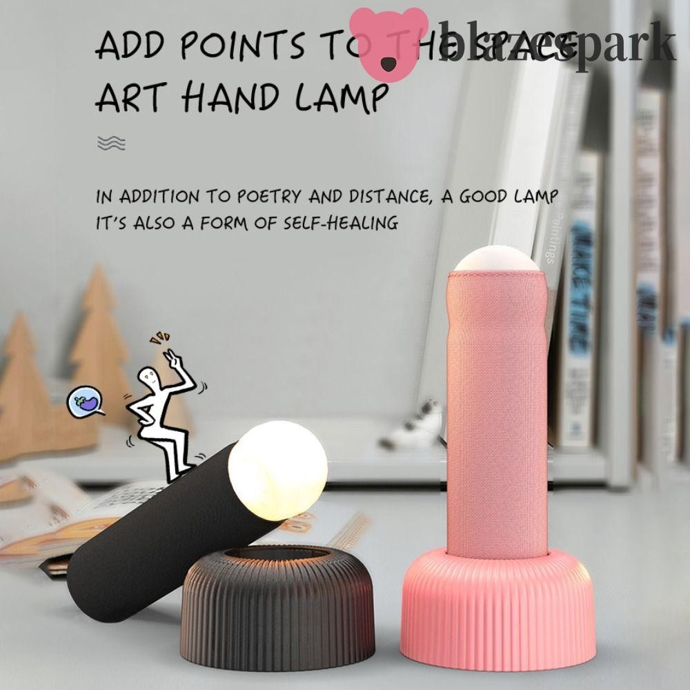 Blazespark ไฟกลางคืน LED, 1200mAh สวิตช์ดึงมือบรรยากาศโคมไฟตั้งโต๊ะ,ตลกชาร์จคอลัมน์รูปร่าง PP ...