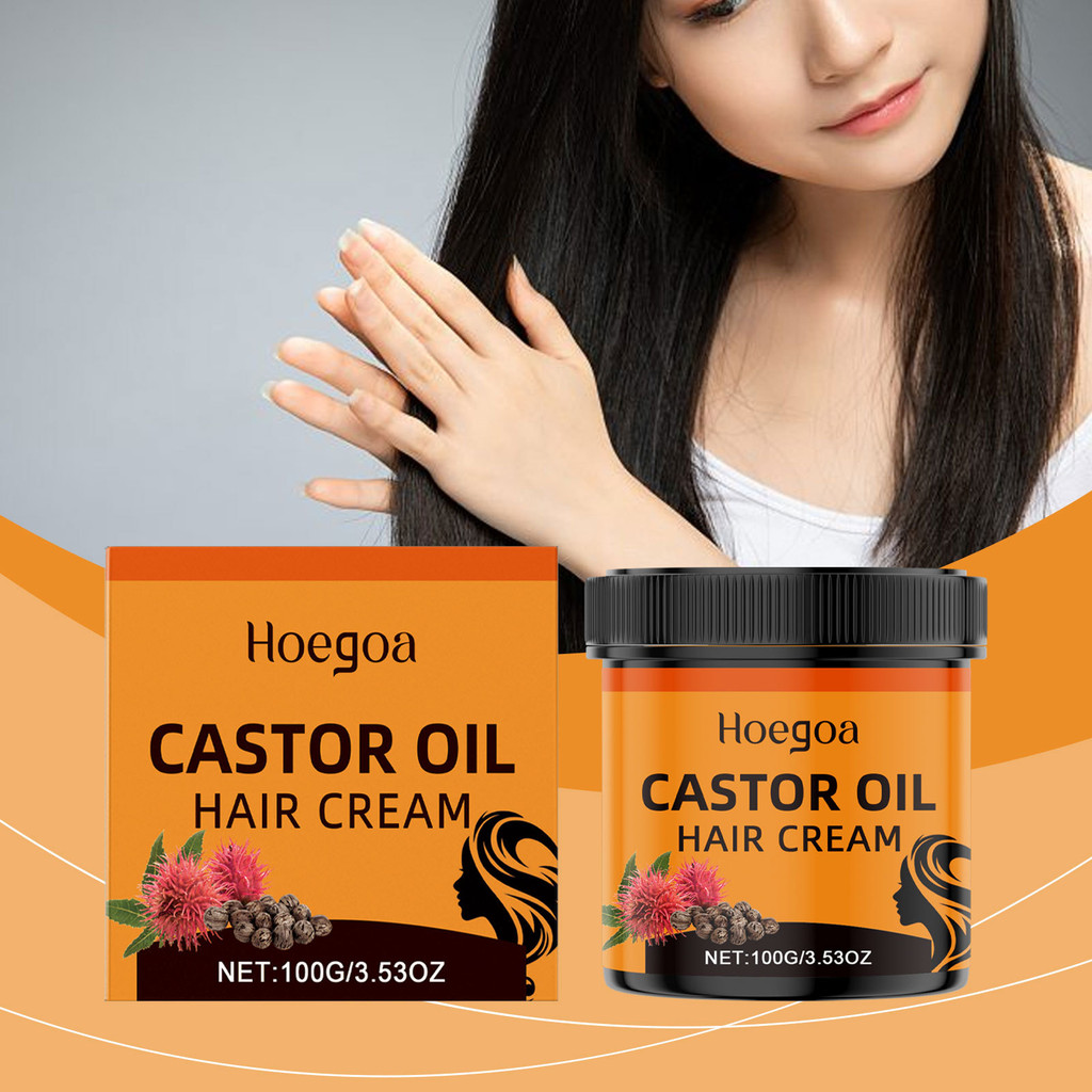 Castor Oil Leave-In Hair Cream 100g – Non-Greasy Frizz Control & Deep ...
