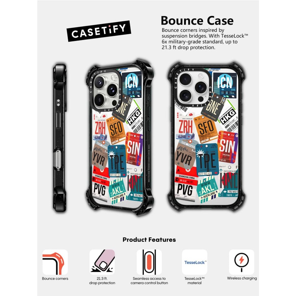 Casetify X Label Case แม่เหล็กดูด Hard อะคริลิคด้านหลังสําหรับ Apple ...