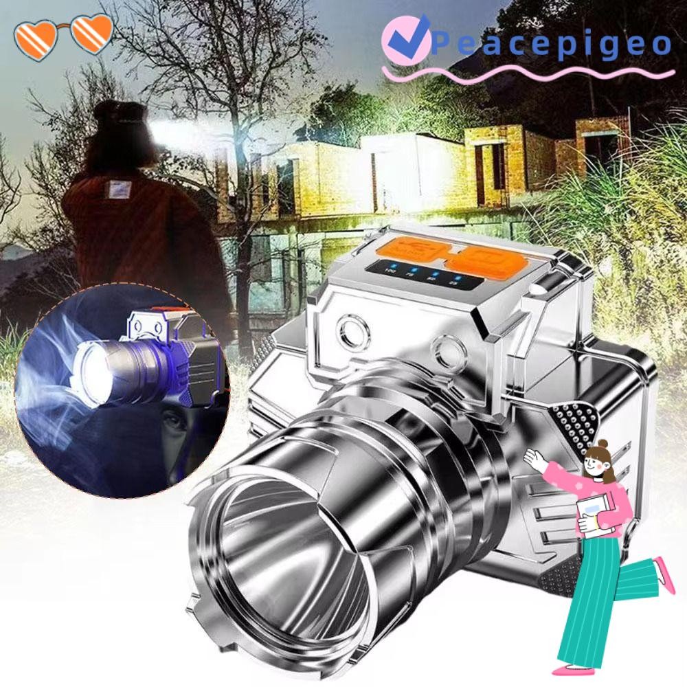 PEACEPIGEO ไฟ LED ไฟหน้า, ไฟหน้า LED ตกปลากลางคืนอันทรงพลัง, ไฟฉาย LED แบบชาร์จไฟได้ USB การล่า ...