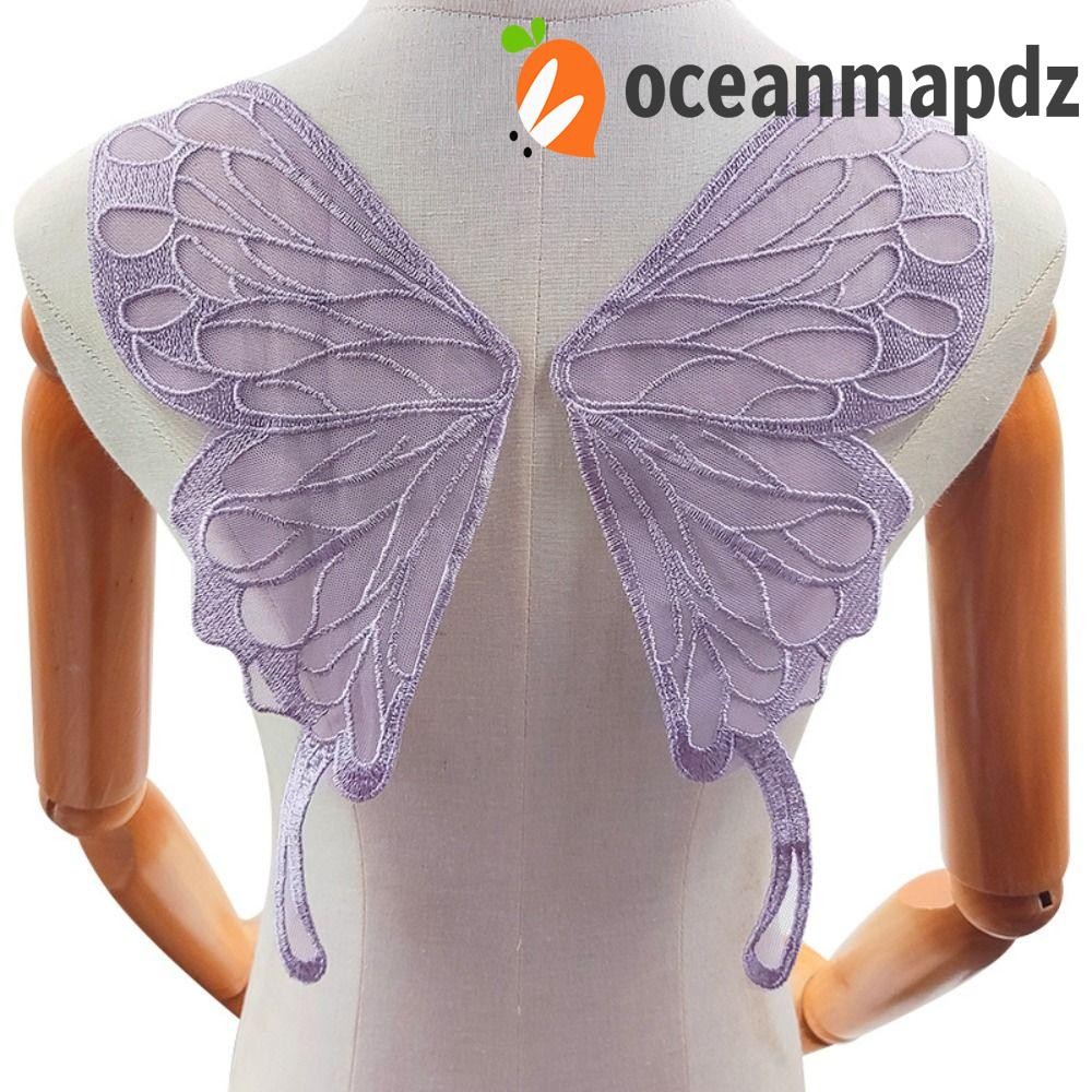 OCEANMAPDZ ปีกผีเสื้อ Appliques,ผ้าลูกไม้ Organza ผีเสื้อปีกแพทช์,เสื้อผ้าที่สวยหรูสติกเกอร์ ...