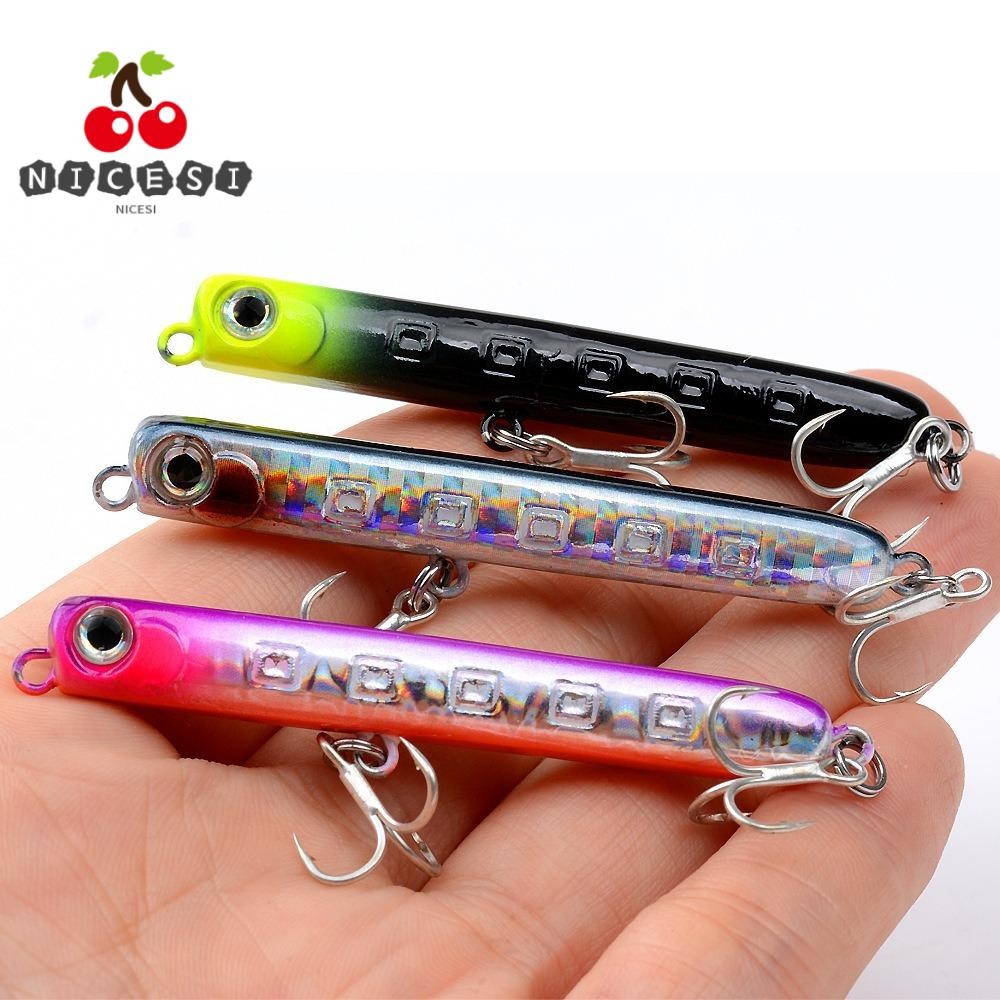 NICESI เหยื่อตกปลาจมช้า, 4.8g/6.0cm Eyes เหยื่อดินสอ, 2024 VIB Minnow เหยื่อตกปลาประดิษฐ์ ...