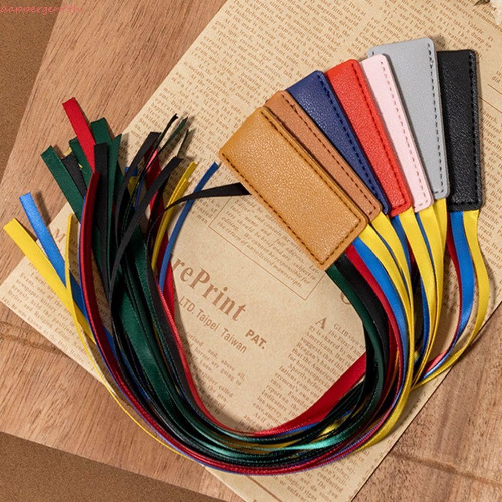 DAPPERGENT Book Reading Sorter, PU หนัง Multi-color Bookmark พร้อมริบบิ้น, Vintage อ่านหนังสือ ...
