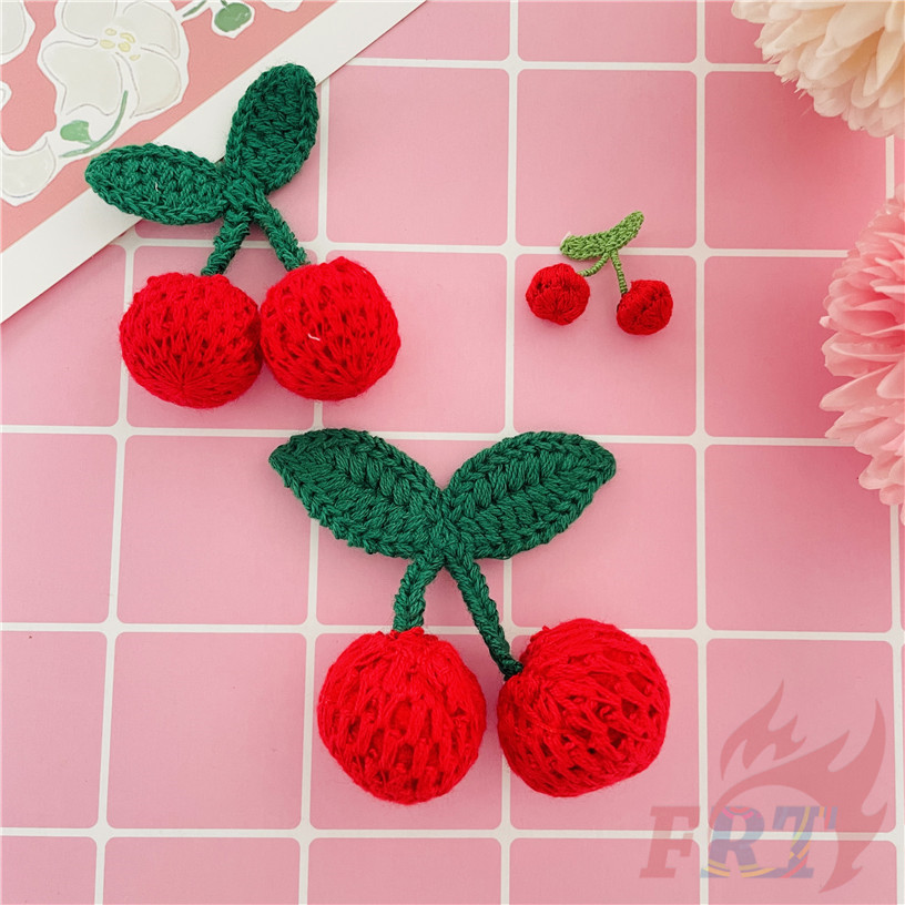 1ชิ้น 3d Sweet Cherry Patch Diy ผ้า Applique เย็บปักถักร้อยเย็บบนแพทช์ ...