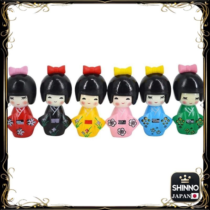 《JAPAN》★Set of 6 Mini 4cm Japanese Kokeshi Dolls Geisha Figures ...