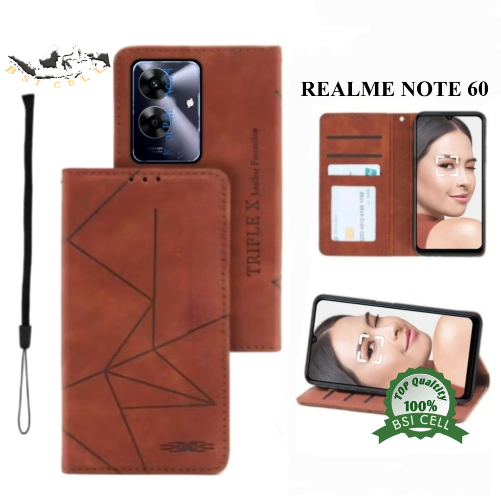 เคส REALME NOTE 60 RMX3933 HP Holster LEATHER WALLET FLIP COVER MAGNET ...