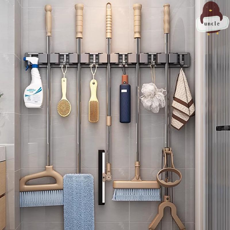 [UN] Mop And Broom Storage Rack Mop Rack ติดผนัง Strong ไม้กวาด Mop ...