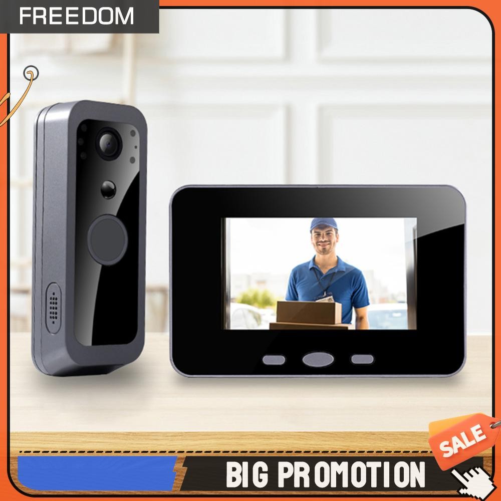 2.4G Wireless Visual Intercom Doorbell 4.0 นิ้วหน้าจอ IPS Video Monitor ...