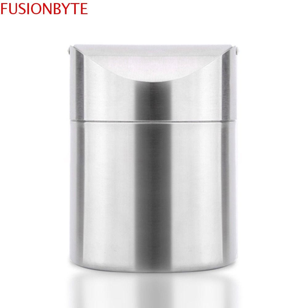 FUSIONBYTE ถังขยะตั้งโต๊ะ, สแตนเลสกันสนิมมินิพลิกถังขยะ,สะดวกฝุ่น Multi-use Simple Creative ...