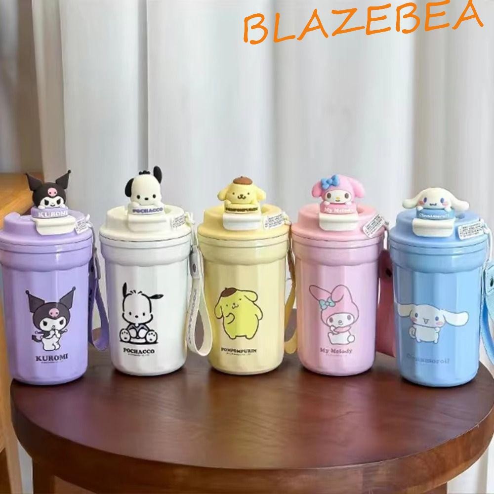 BLAZEBEA แก้วเก็บความร้อนสแตนเลส, Pompompurin My Melody Kuromi Thermos Botole, ทนทานแบบพกพา ...
