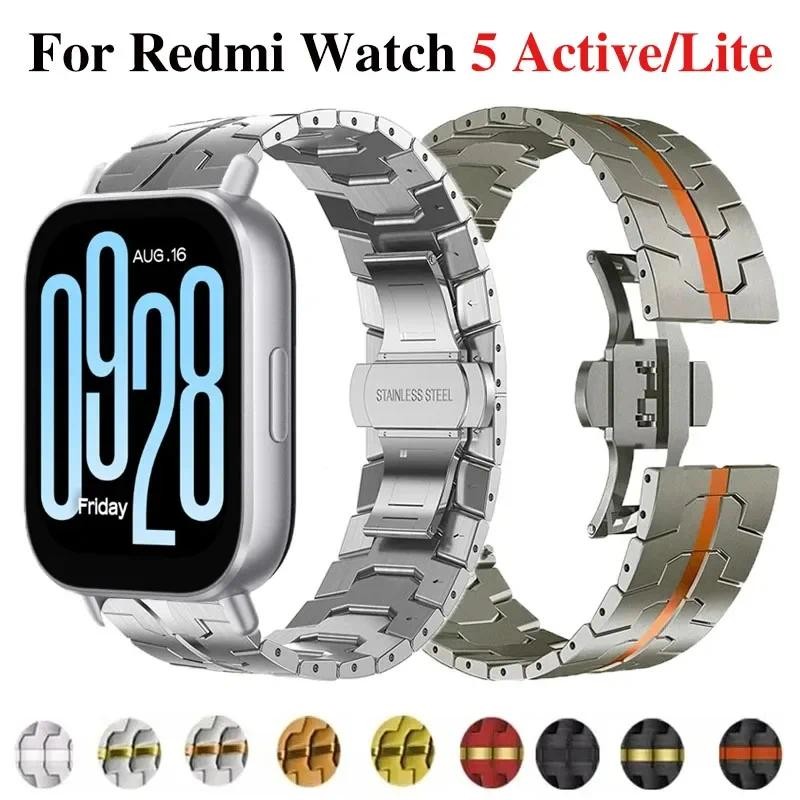 สายสแตนเลสสําหรับ Redmi Watch 5 Active Lite สร้อยข้อมือโลหะสําหรับ ...
