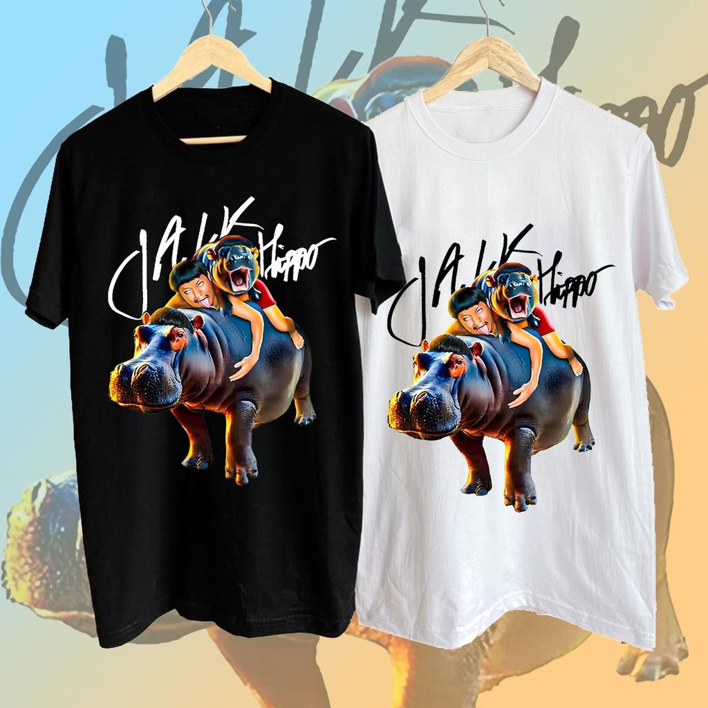 เสื้อยืดแขนสั้นฮิปโป Jack Papho & Moo Deng Hippo หมูเด้ง Jack & Hippo T ...