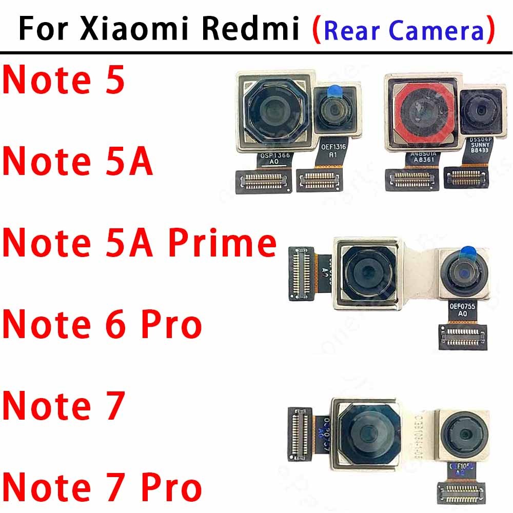 กล้องด้านหลังต้นฉบับสําหรับ Xiaomi Redmi หมายเหตุ 5A Prime 6 7 Pro Note5 Note5A Note7 โมดูลกล้อง ...