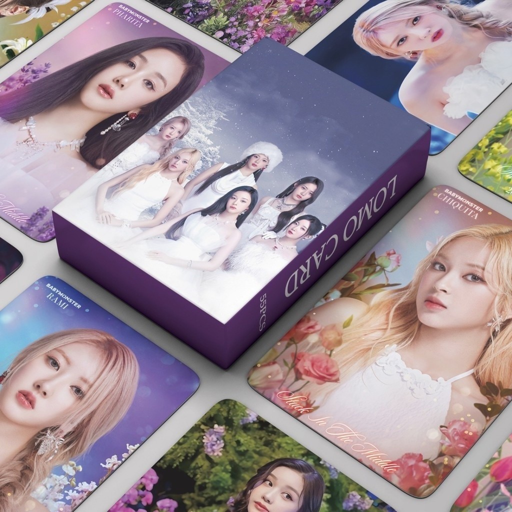มาใหม่ การ์ด BABYMONSTER 55 ชิ้น อัลบั้มใหม่ Stuck In The Middle Photocard RAMI Lee Charen s ...