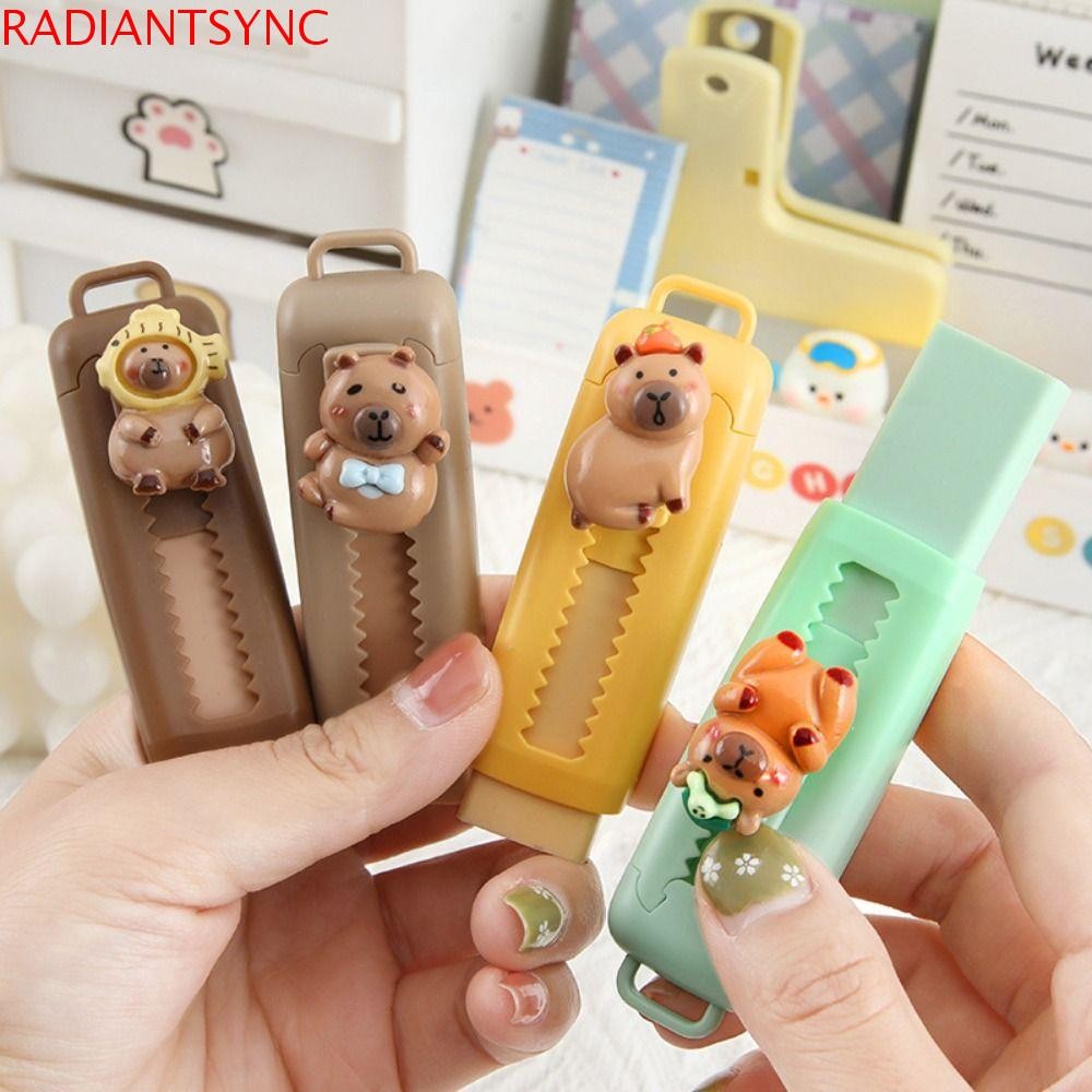 Radiantsync Capybara Eraser, Retractable Wiping Push Pull Eraser, Traceless Aesthetic Creative ...
