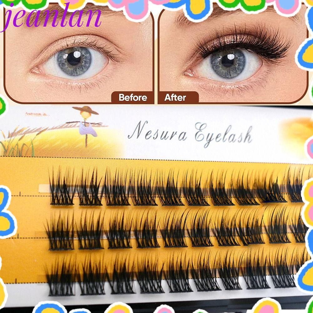 Jeanlan 3 Lines Lashes Clusters, Wispy Fluffy Volume ขนตาปลอม, C Curl หนา Cross Effect ขนตาปลอม ...
