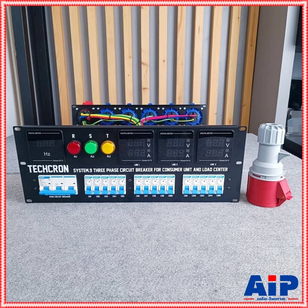 TECHCRON B9 /PWR-6 ชุดโหลดไฟ 4U ไฟ3เฟส ชุดโหลดจ่ายไฟ ปลั๊กโหลด3เฟส เพาเวอร์ปลั๊ก B9-PWR 6 B9 ...