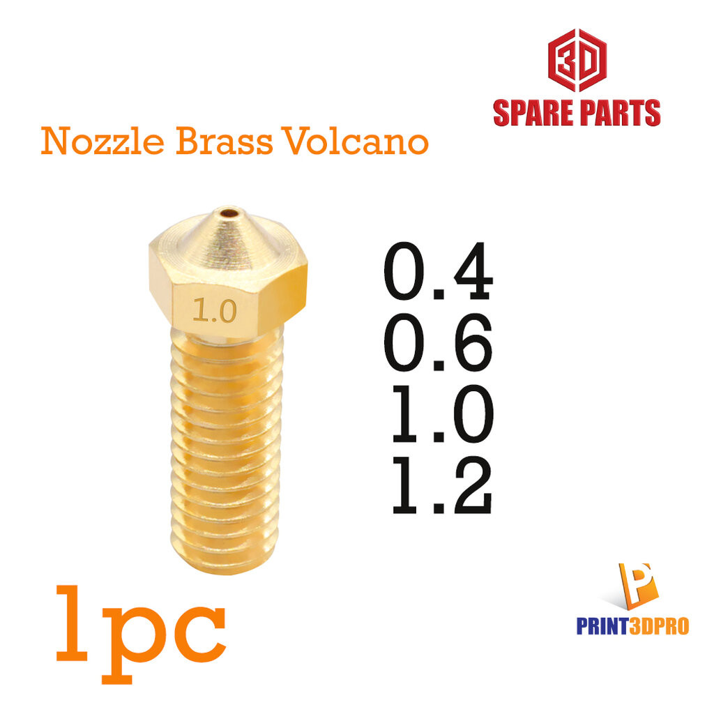 Brass Nozzle Volcano For 3D Printer Filament 1.75mm | Shopee Thailand