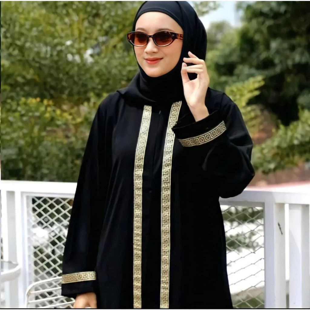 Abaya ARABIAN DUBAI MUSLIM GOLD ลูกไม้แกะสลัก AIRFLOW MATERIAL | Shopee ...