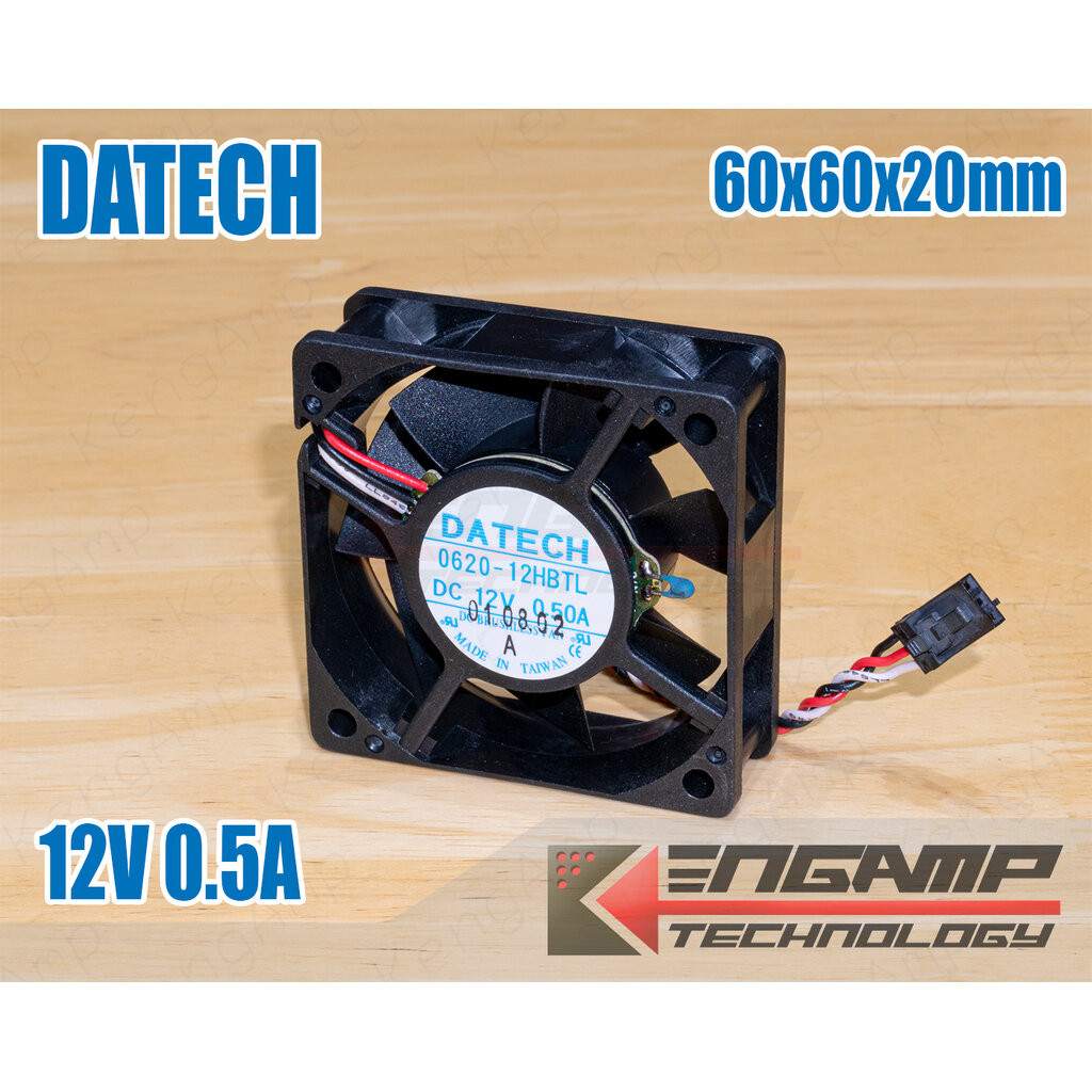 (1ชิ้น) [FAN] พัดลม 12V 0.5A 3สาย DATECH 0620-12HBTL ขนาด 60x60x20mm ...