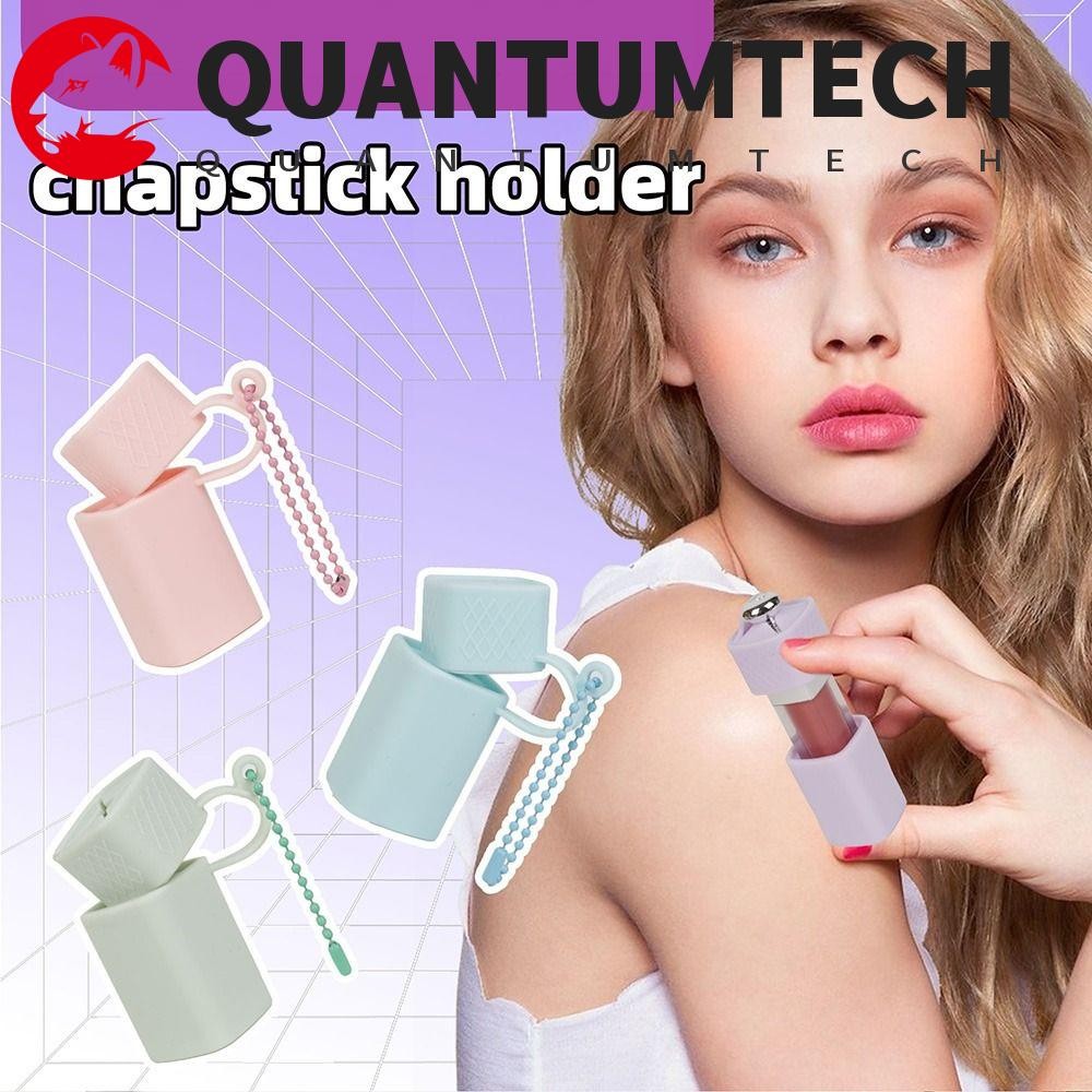 QUANTUMTECH ลิปสติกปกพวงกุญแจ,ซิลิโคนแบบพกพาลิปสติกถุงเก็บ,ลิปบาล์มออแกไนเซอร์สีทึบสากลน้ําหนัก ...
