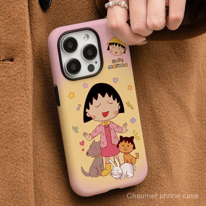 Cherry Maruko เข้ากันได้กับ iphone15เคสมือถือ14PROMAX เคสแข็ง13ทูอินวัน12กันกระแทก11แบบเรียบง่าย ...