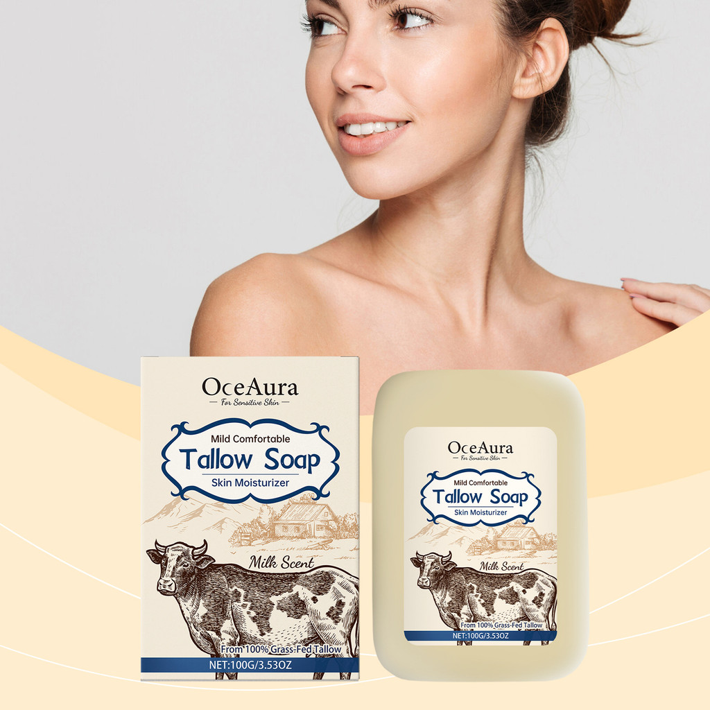 100g OCEAURA Beef Tallow Soap คลีนซิ่งอ่อนโยน Body Moisturising ...