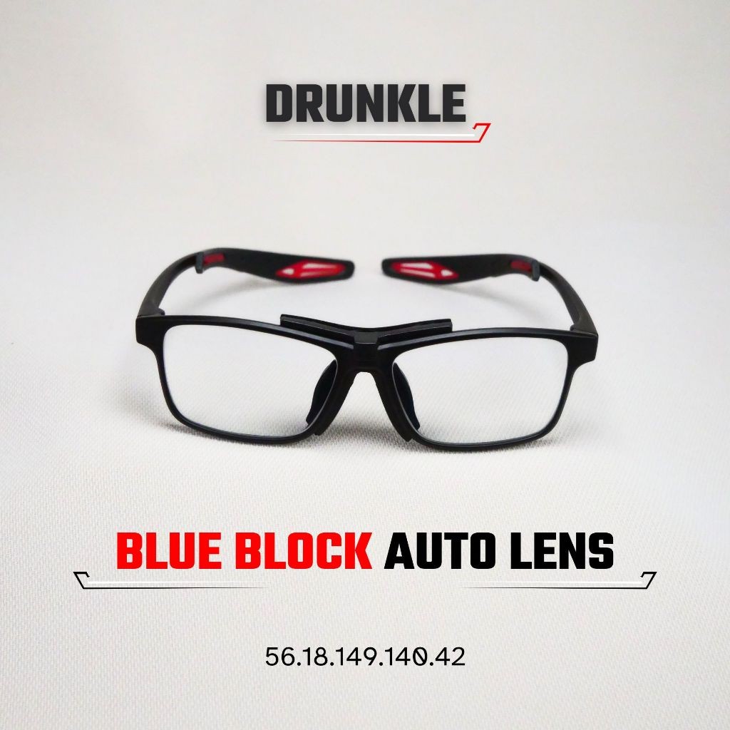 แว่นตาสายตาสั้น เลนส์บลูบล็อคออโต้ รุ่น drunkle ดรั๊งค์เคิล ในร่มเลนส์ ...