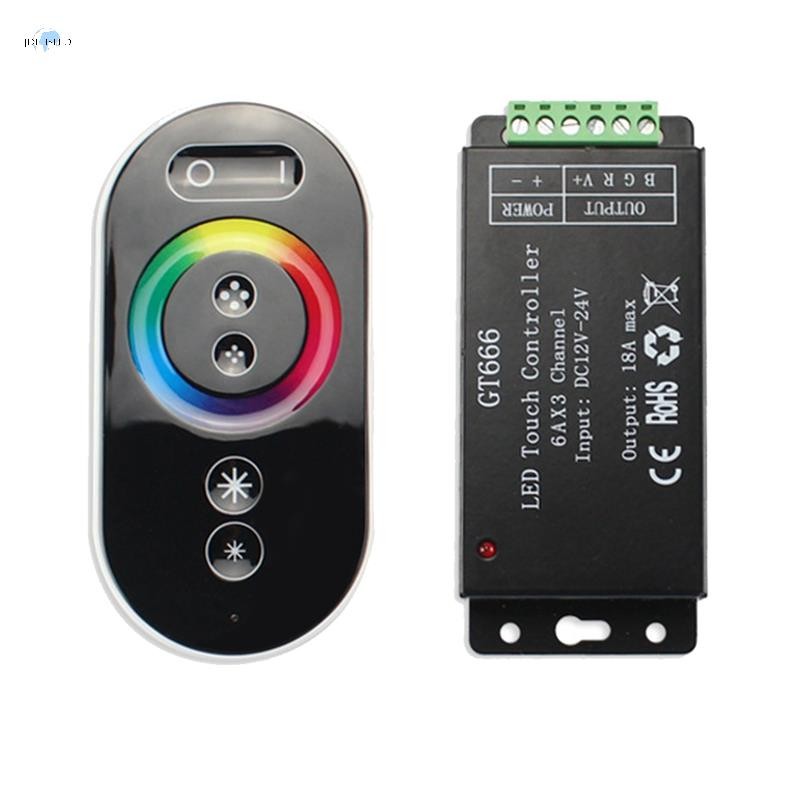 Gt666 RGB LED LED Strip Controller ไร้สาย RF Touch Remote DC 12V 24V ...