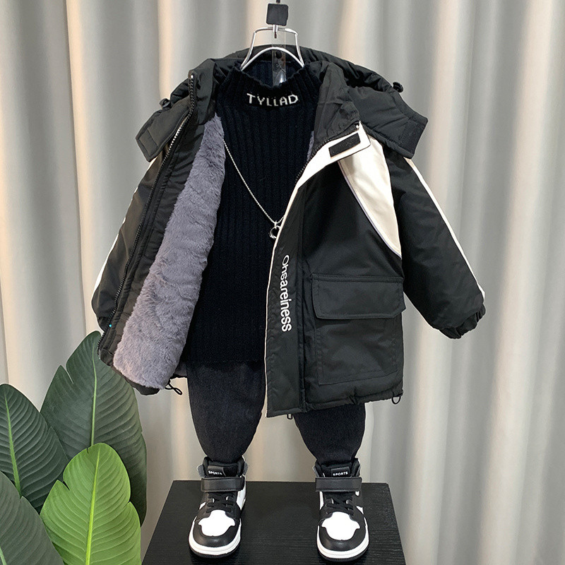 ชายเสื้อใหม่ชาย T rench Coat เด็กผ้าฝ้ายเบาะเสื้อหนาเสื้อคลุมเด็กผ้า ...