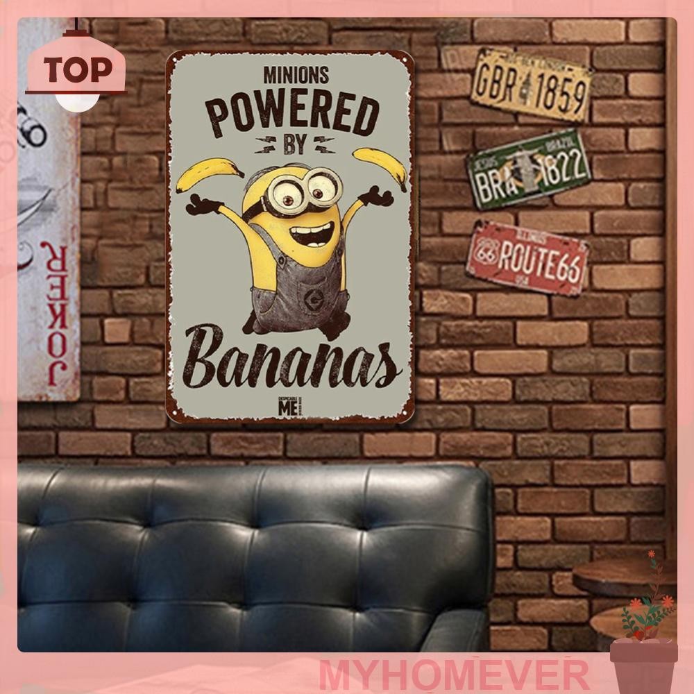 Vintage Metal Minions Tin Sign ภาพวาดเหล็กสี่เหลี่ยม Wall Bar Decor ...