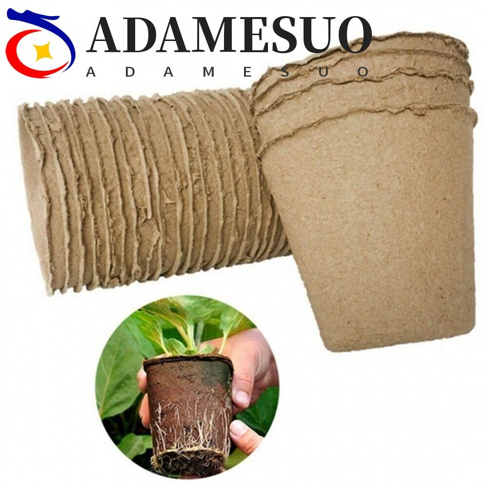 Adamesuo เนอสเซอรี่หม้อ 6 ซม. 100 ชิ้นสวนอุปกรณ์ Planter ย่อยสลายได้หว่านดอกไม้หม้อ | Shopee ...