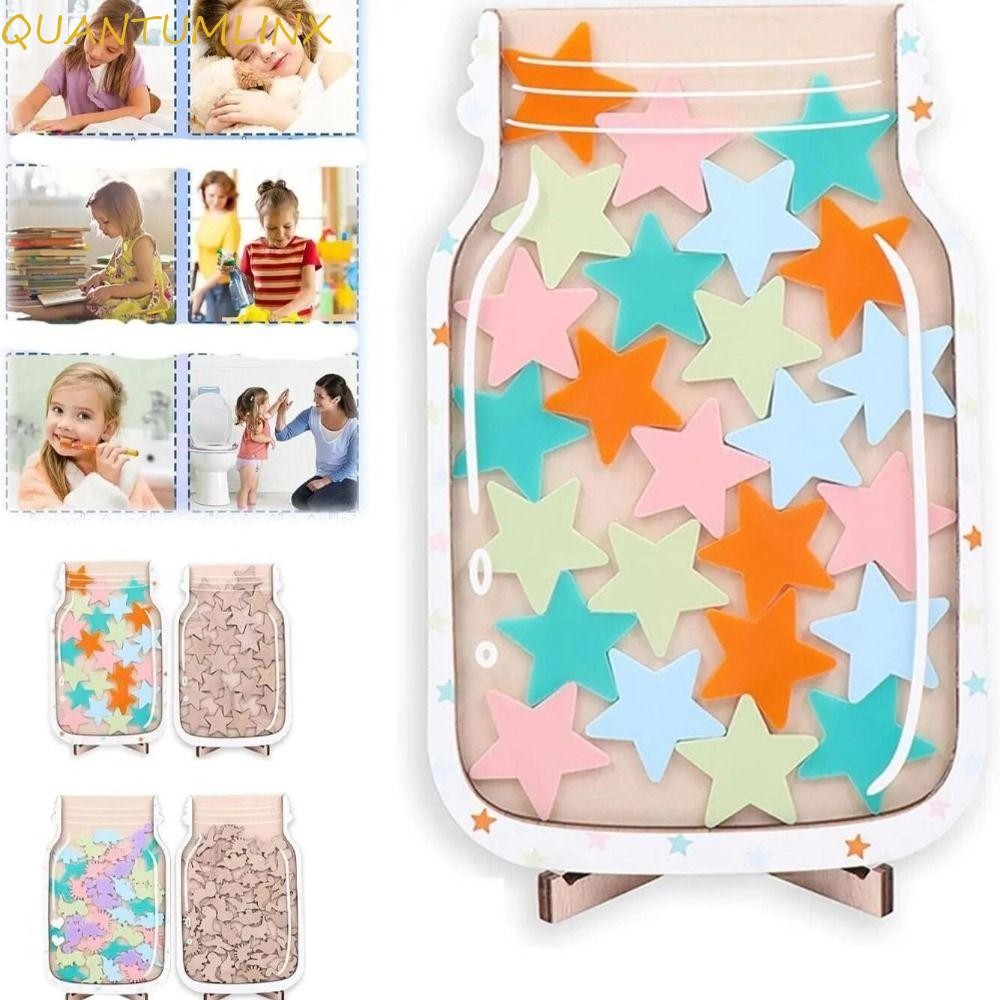 QUANTUML Positive Behavior Rewards Jar, ไม้การ์ตูนเด็ก Star Reward Jars ...