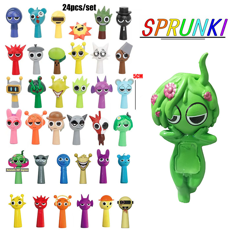 Sprunki X Sonny Angel Hippers Action Figurines Collections 12 ชิ้น ...