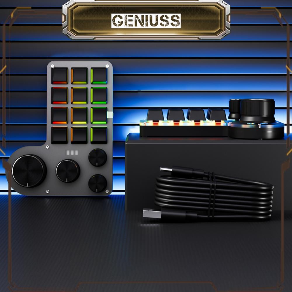 [geniuss.th] 12 คีย์ 4 ปุ่มการเขียนโปรแกรมมาโครคีย์บอร์ดแบบกําหนดเอง RGB ปุ่มกดแบบกลไก | Shopee ...