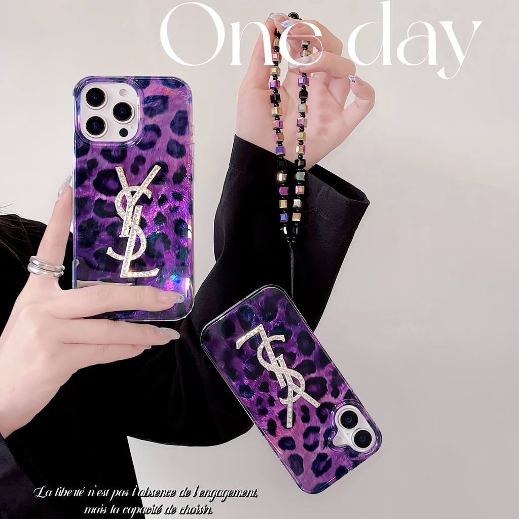 สําหรับ iphone 16 Pro Max 14 13 12 15 Pro Max เคส iphone / YSL Violet ...