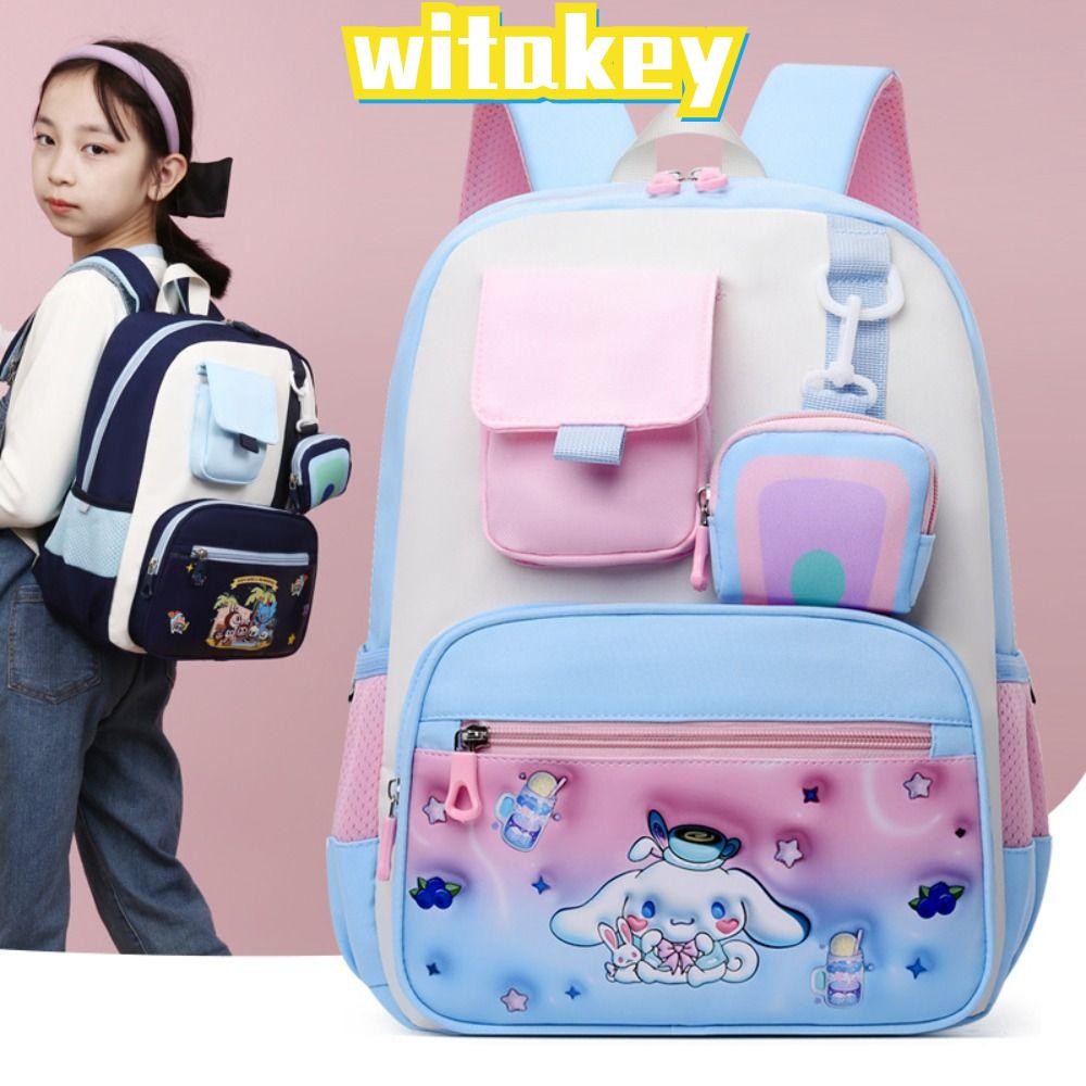 Witakey กระเป๋านักเรียน, การ์ตูน Sanrio Labubu กระเป๋าเป้เด็ก, Cinnamoroll POP MART Kuromi Book ...