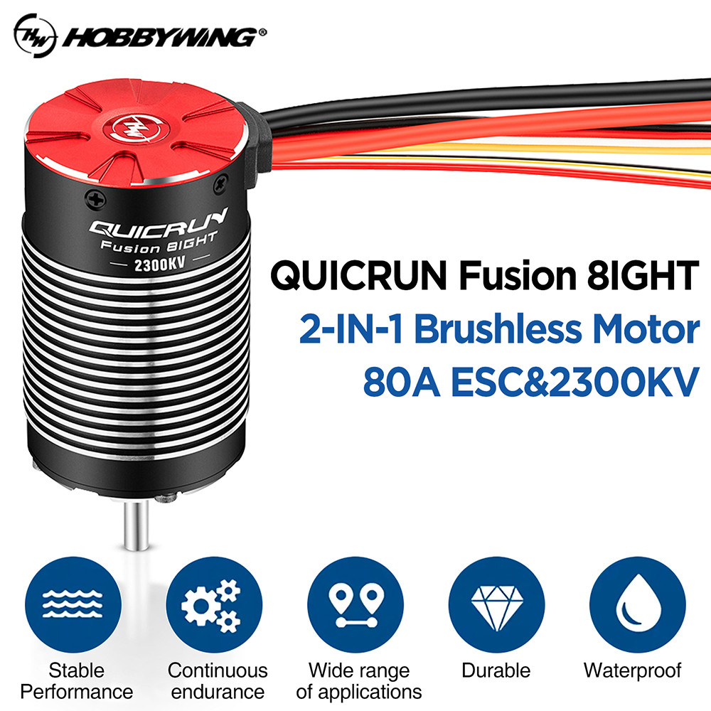 Hobbywing QUICRUN Fusion 8IGHT 2-IN-1 80A 2300KV Brushless Sensored ...