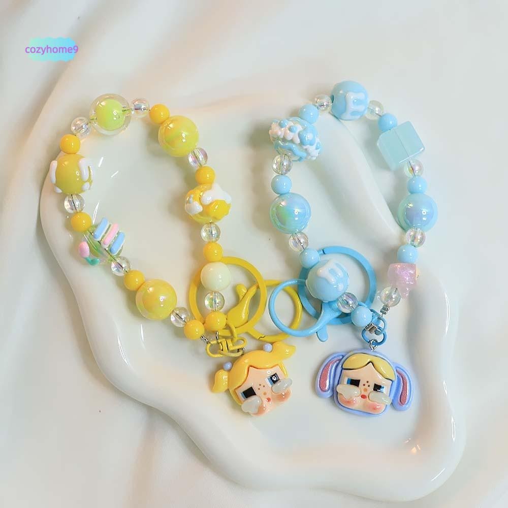 COZYHOME9 พวงกุญแจ Powerpuff Girls, ลูกปัดพลาสติก Crybaby โทรศัพท์ ...