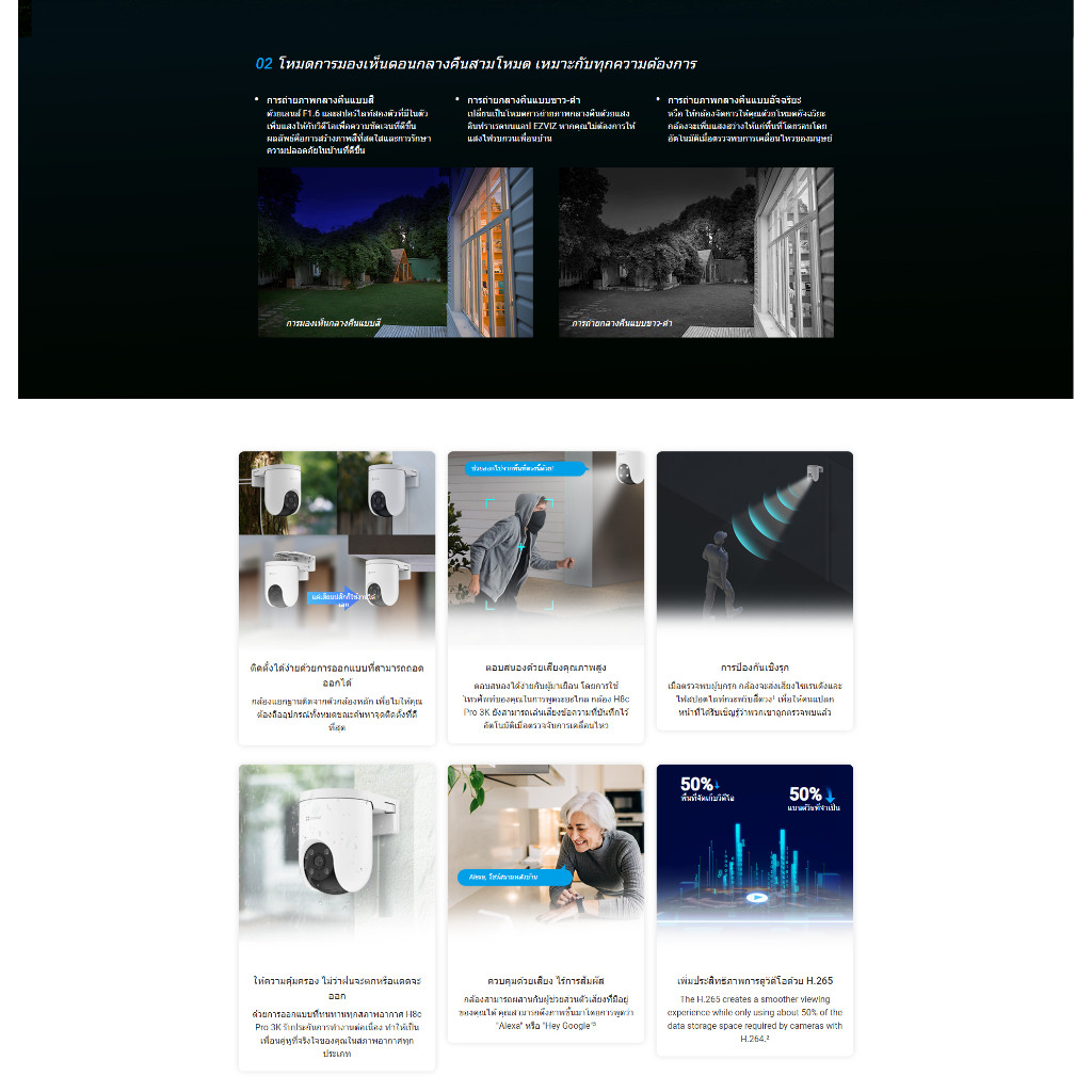 EZVIZ H8C PRO 5MP 3K SMART WI-FI PAN & TILT CAMERA กล้องวงจรปิดภายนอก ...