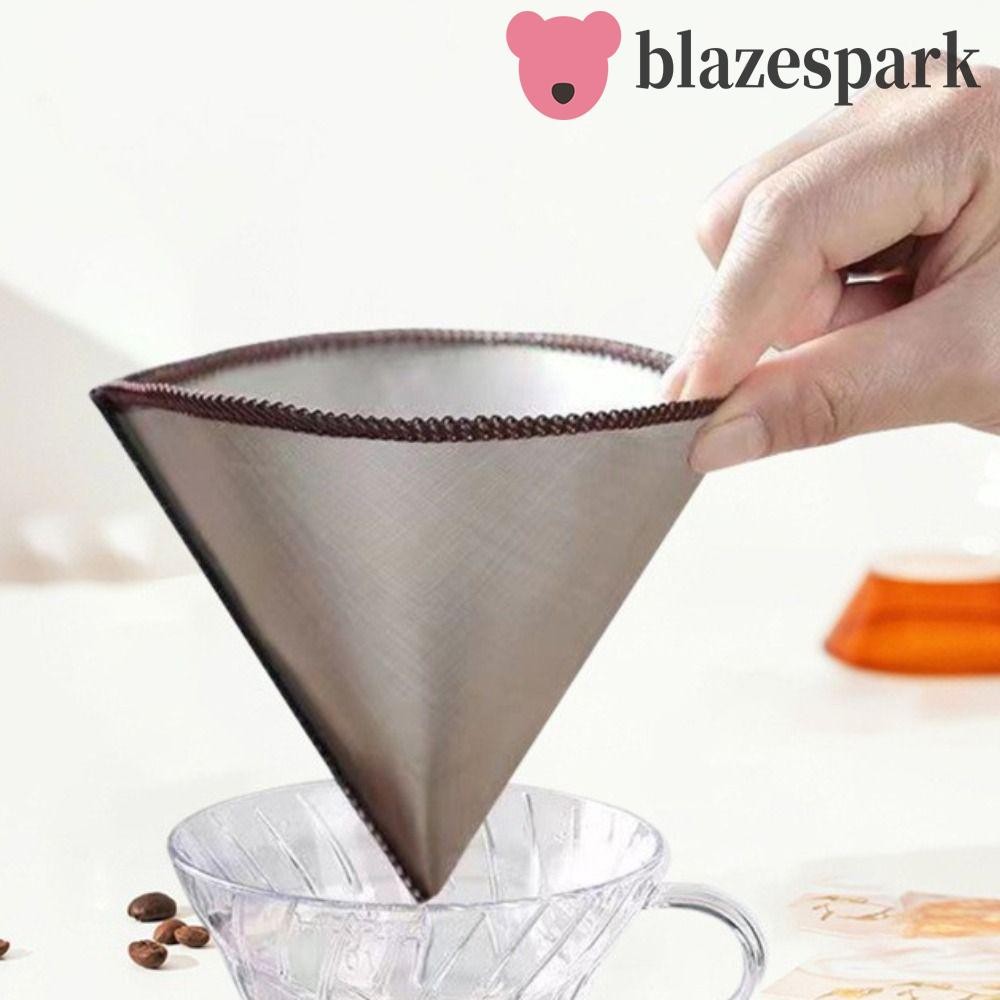 Blazespark Reusable Pour Over Coffee Filter, Paperless Fine Mesh สแตนเลสกรวยกรอง,แบบพกพาทนทาน V ...