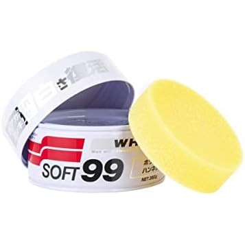 【kumamon Japan】Soft 99 (Soft99) Wax Wax ใหม่ Soft 99 White Hannelli 350G ฟองน้ำสำหรับการป้องกัน ...
